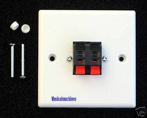 SPEAKER WALL OUTLET CABLE PLATE - 4 x SPRING LOADED | eBay
